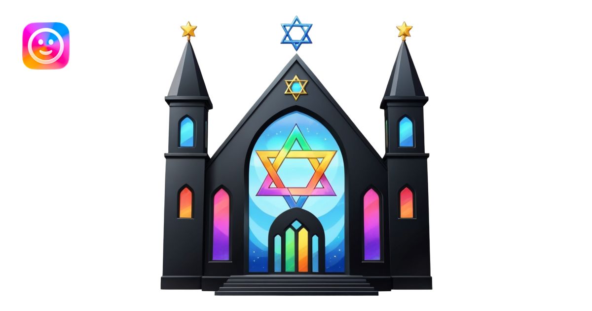 jewish synagogue temple in dark goth aesthetic style with black ...