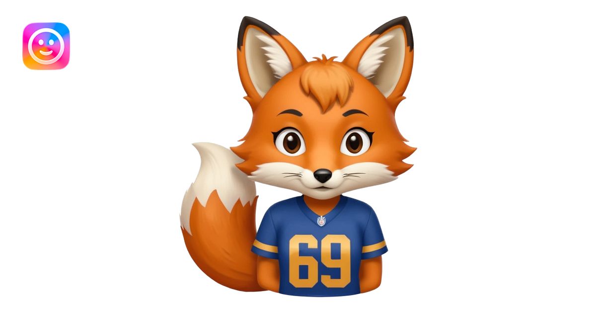 A cute girl fox with a bushy tail wearing a LA Rams shirt - with the ...