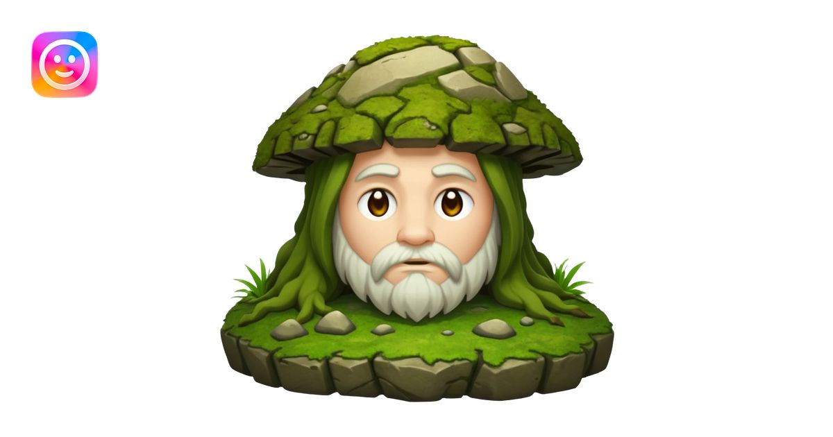 druid character face down on moss rock emoji | AI Emoji Generator