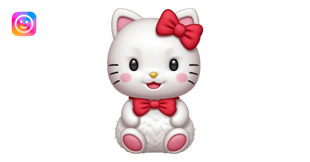 Hello Kitty laughing very hard 😂 with full body emoji | AI Emoji Generator