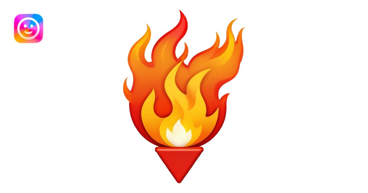 A map location pin marker on fire with flames coming out the top emoji ...