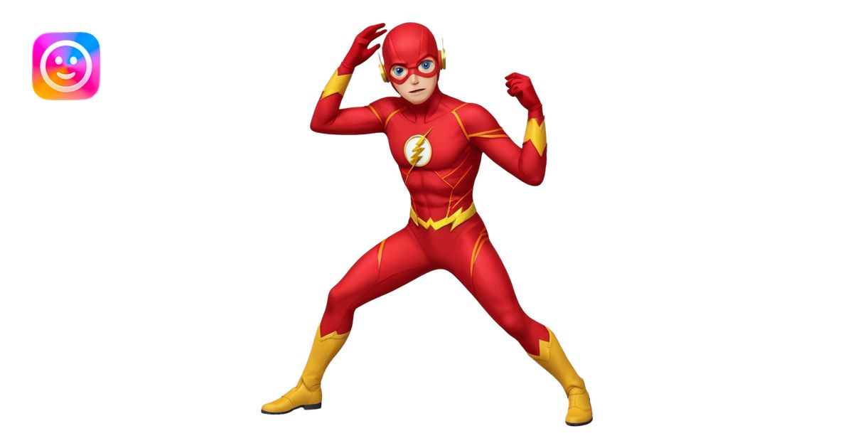 The Flash with blue eyes emoji | AI Emoji Generator