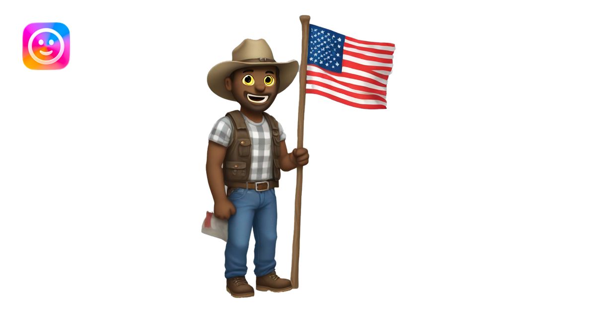 redneck holding an amarican flag emoji | AI Emoji Generator