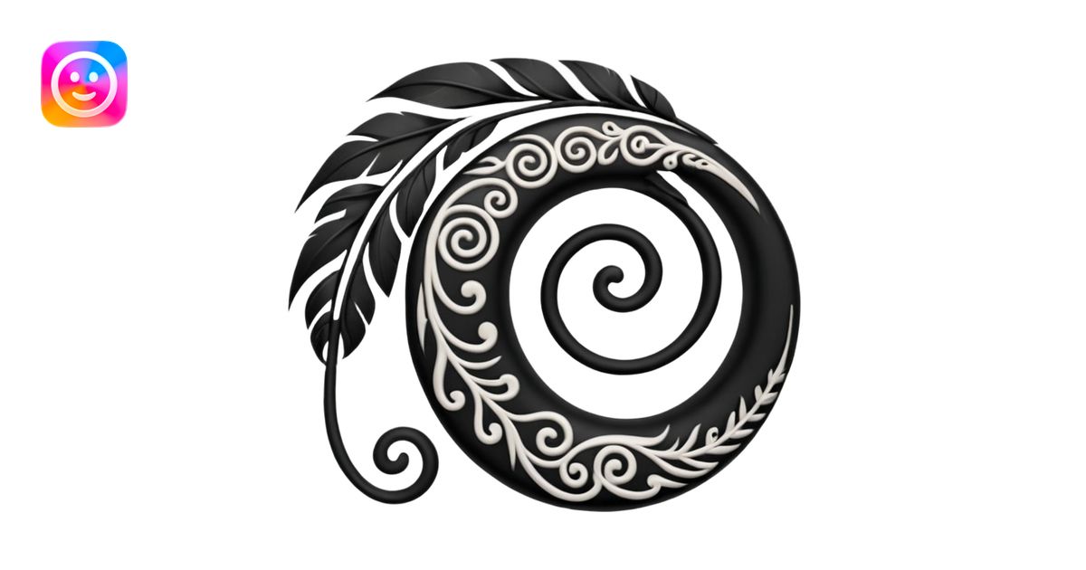Feather Māori koru design at top emoji | AI Emoji Generator