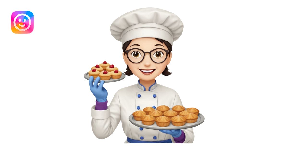 Older female pastry chef – round glasses, oven mitts on, holding a tray ...