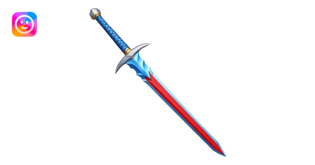 red Piercer — white blade + azure grip, Royal Sword. emoji | AI Emoji ...