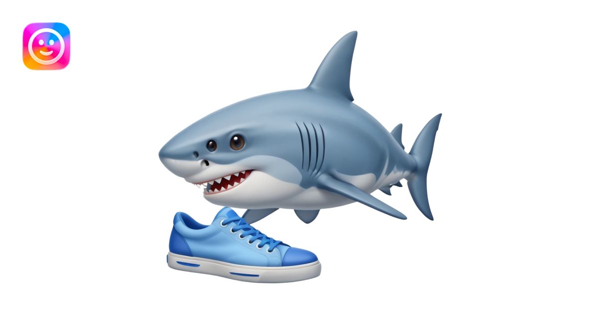 Shark Wearing a Blue shoes emoji | AI Emoji Generator