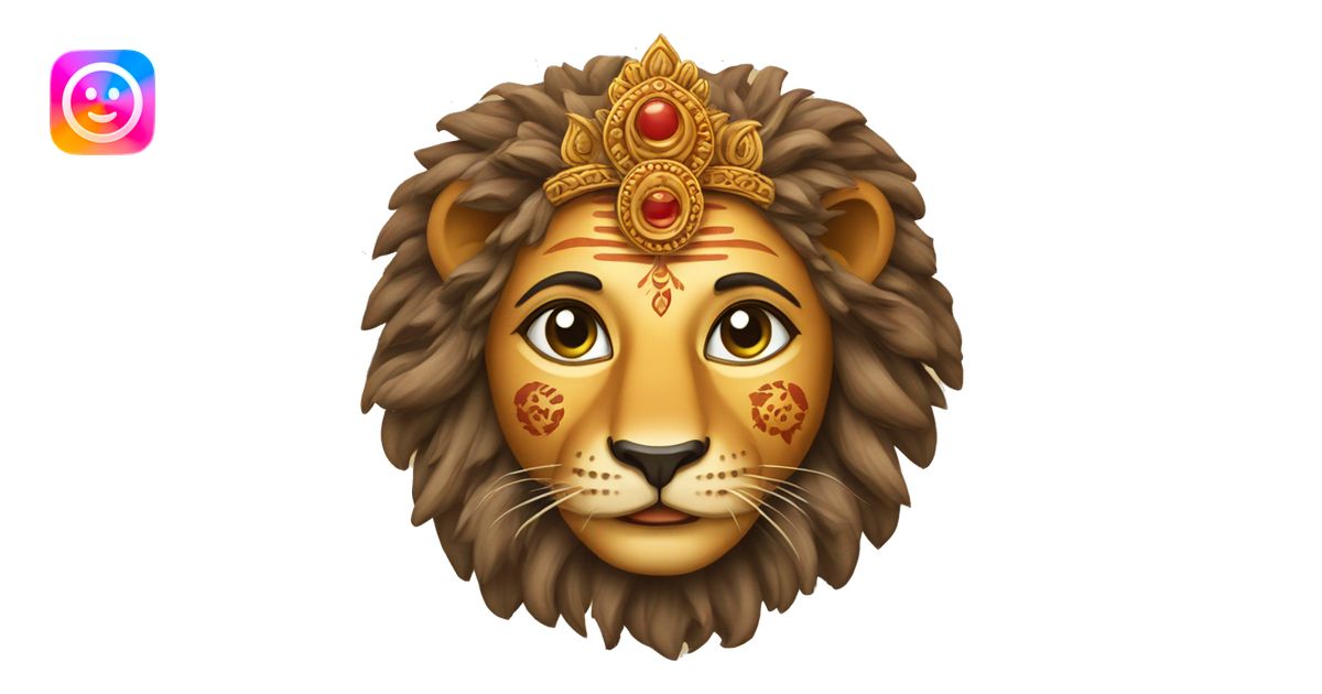 durga matha WITH LION emoji | AI Emoji Generator