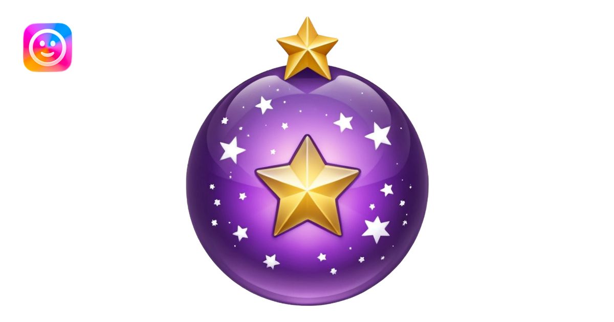Bola de cristal roxa com estrela dourada brilhante dentro emoji | AI ...