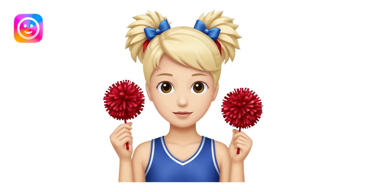 Person holding cheer Pom poms emoji | AI Emoji Generator