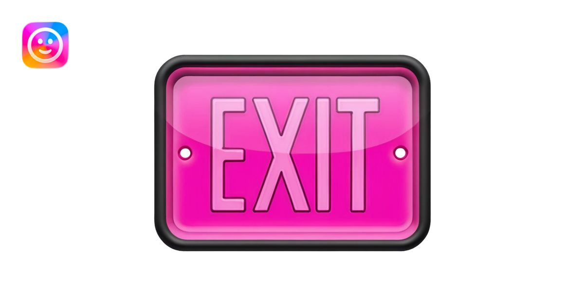 Pink exit sign emoji | AI Emoji Generator