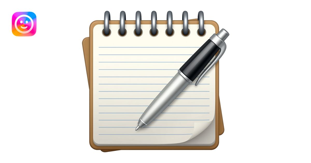 notepad with a pen emoji | AI Emoji Generator