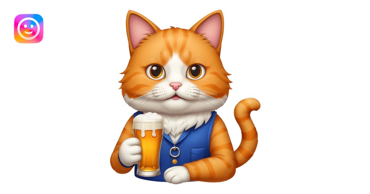 Un chat qui boit une bière emoji | AI Emoji Generator