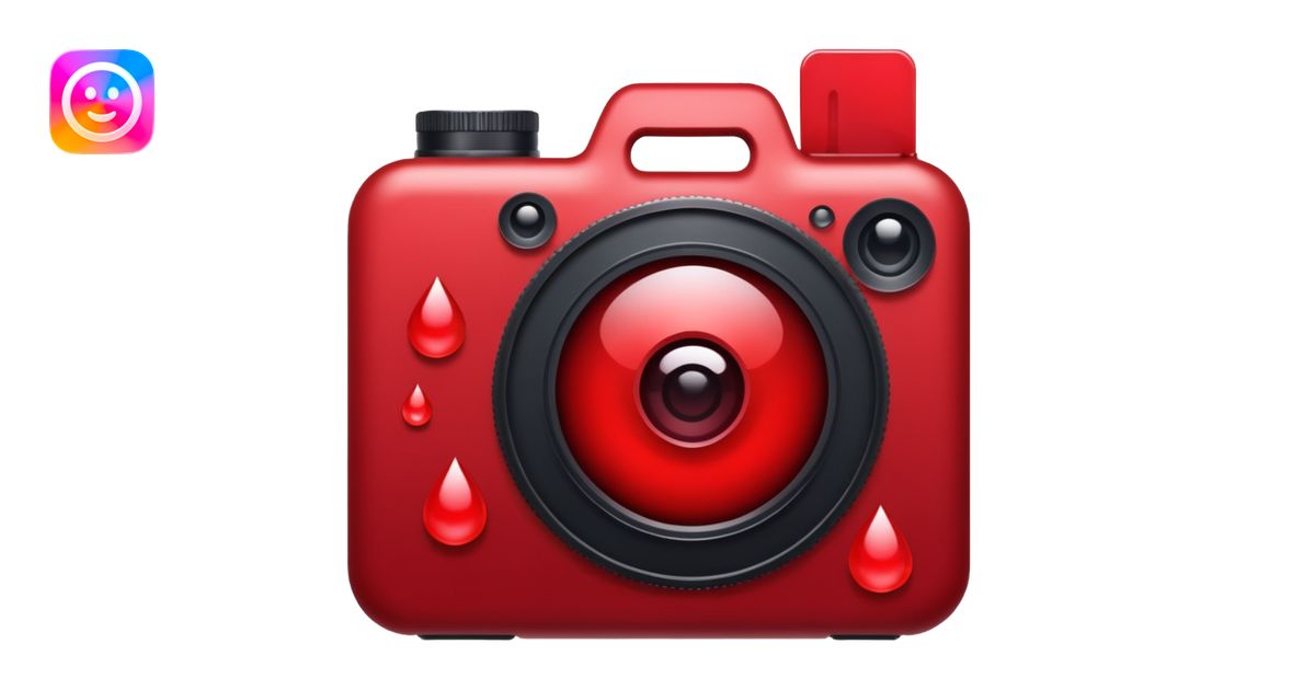 camera full of blood drops emoji | AI Emoji Generator