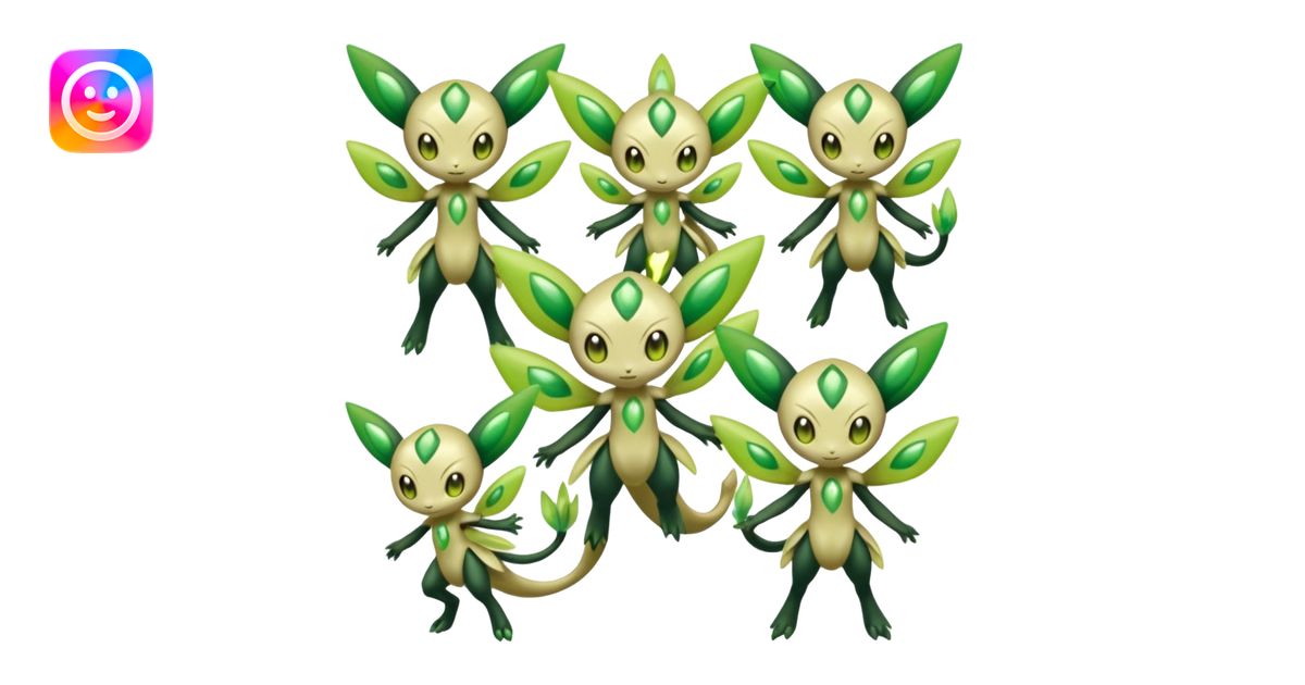 Meloetta-Celebi-Zygarde-Electrike-Fakémon-fusion, full body emoji | AI ...