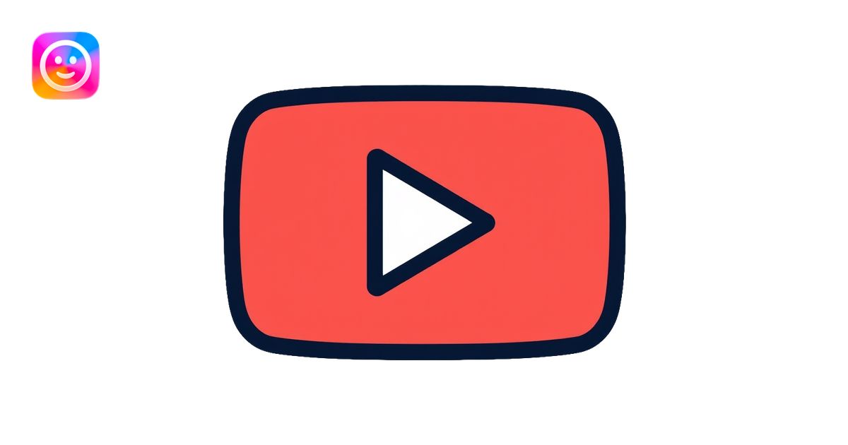 YouTube logo, play button inside rounded rectangle icon | AI Emoji ...