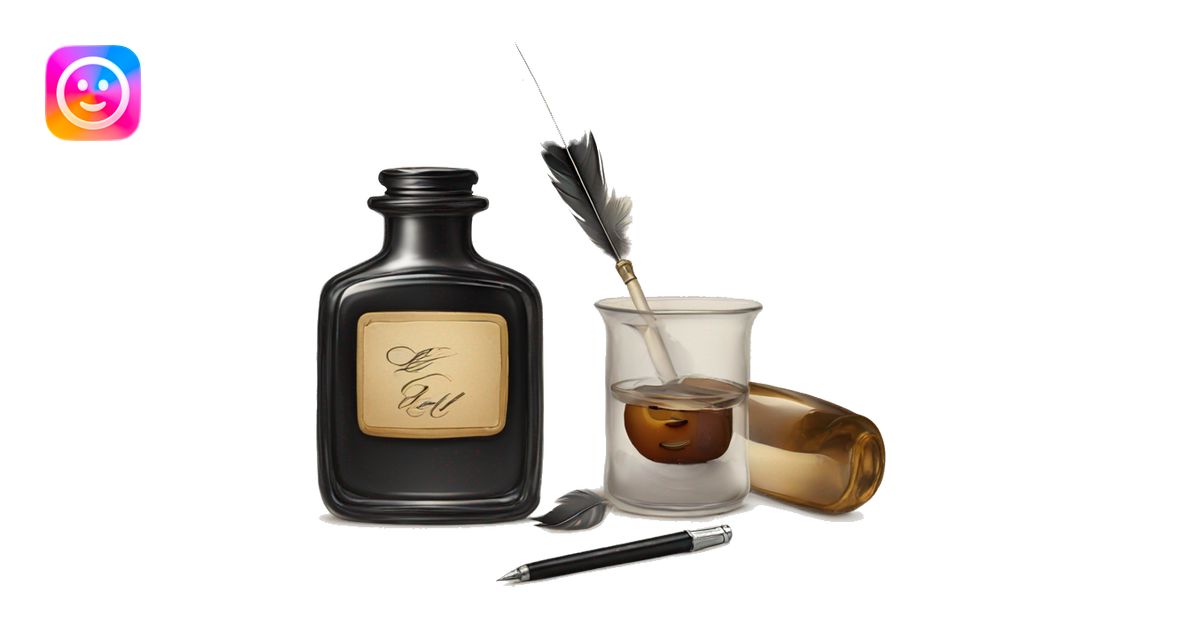 quill pen and ink bottle emoji | AI Emoji Generator