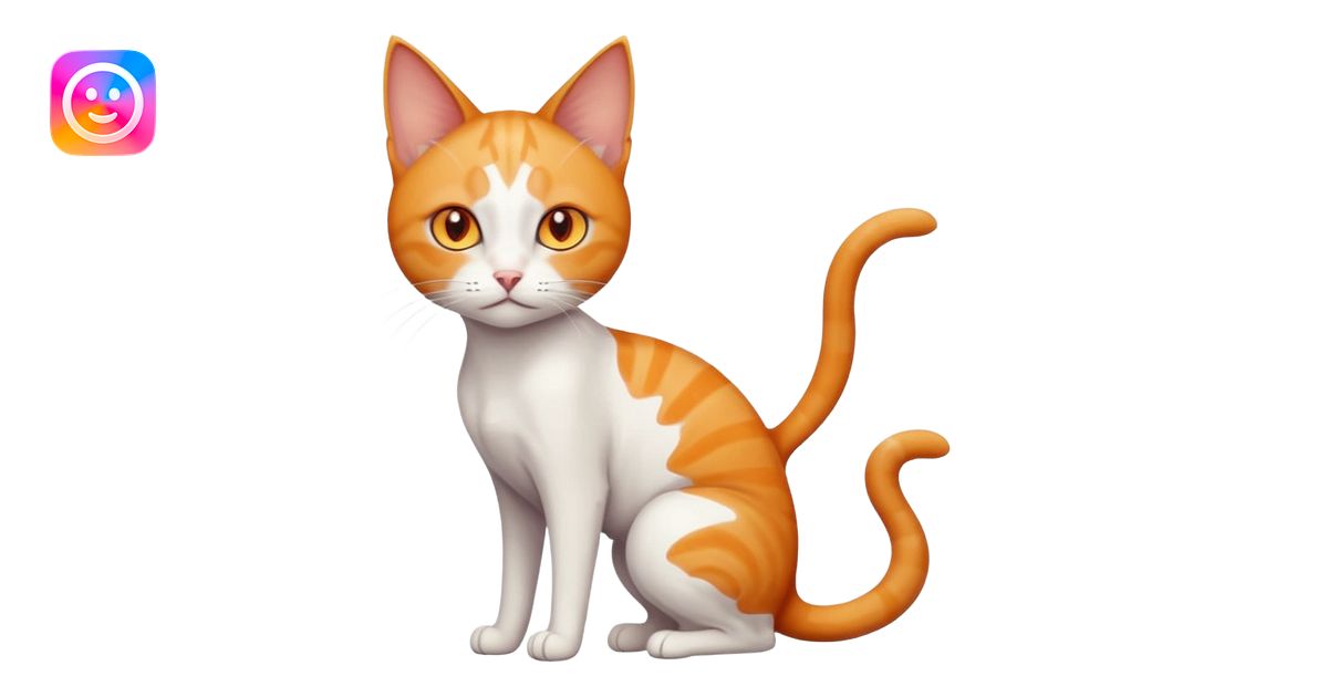 full body of tiny + skinny ginger and white cat with deep orange eyes ...
