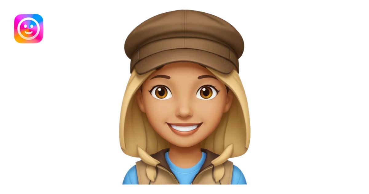 One girl with cap emoji | AI Emoji Generator