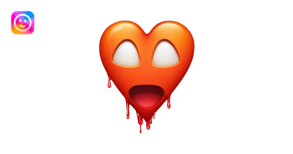 bleeding red heart shape glowing red-orange emoji | AI Emoji Generator