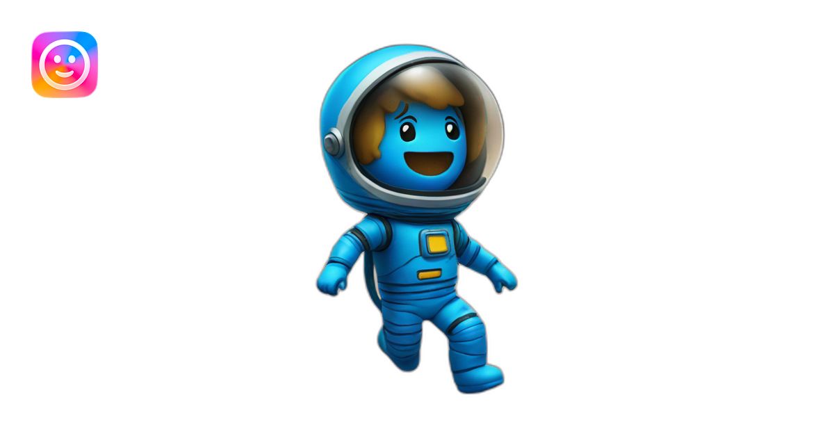 blue spaceman body launching emoji | AI Emoji Generator