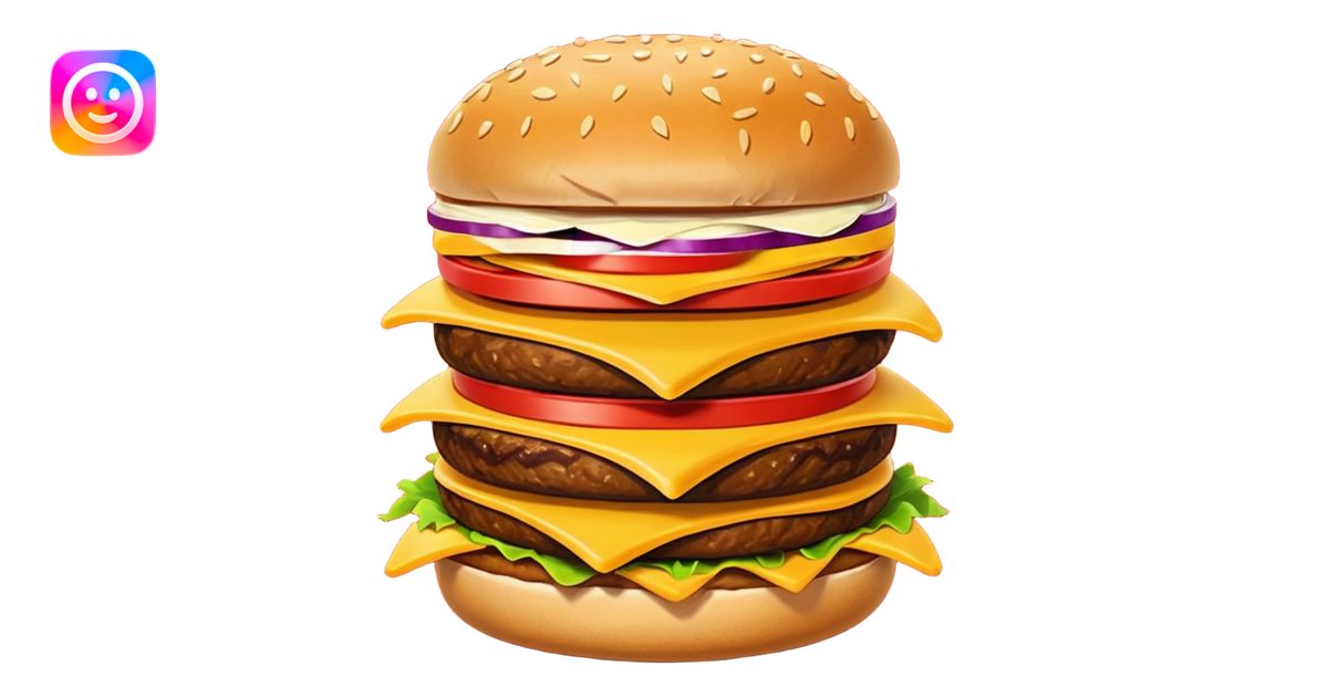 A clean and simple icon of fast food in emoji-style illustration. A ...