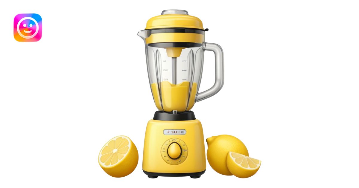 mac os fruit lemon blender yellow retro emoji | AI Emoji Generator