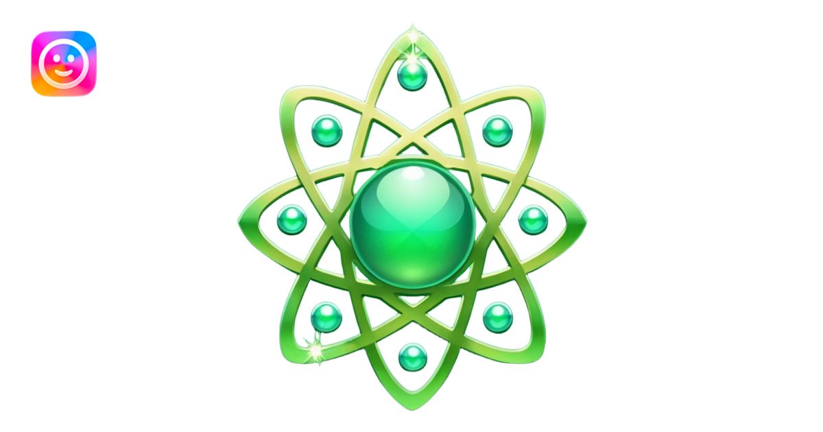 glitter green atomic symbol emoji | AI Emoji Generator