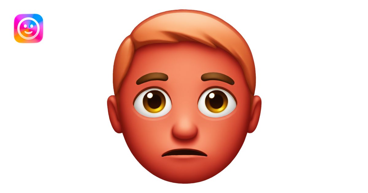 Red sad face emoji | AI Emoji Generator