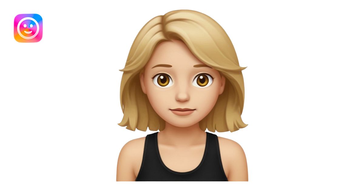 make an emoji girl with dirty blond hair and hazel eyes. wearing a ...