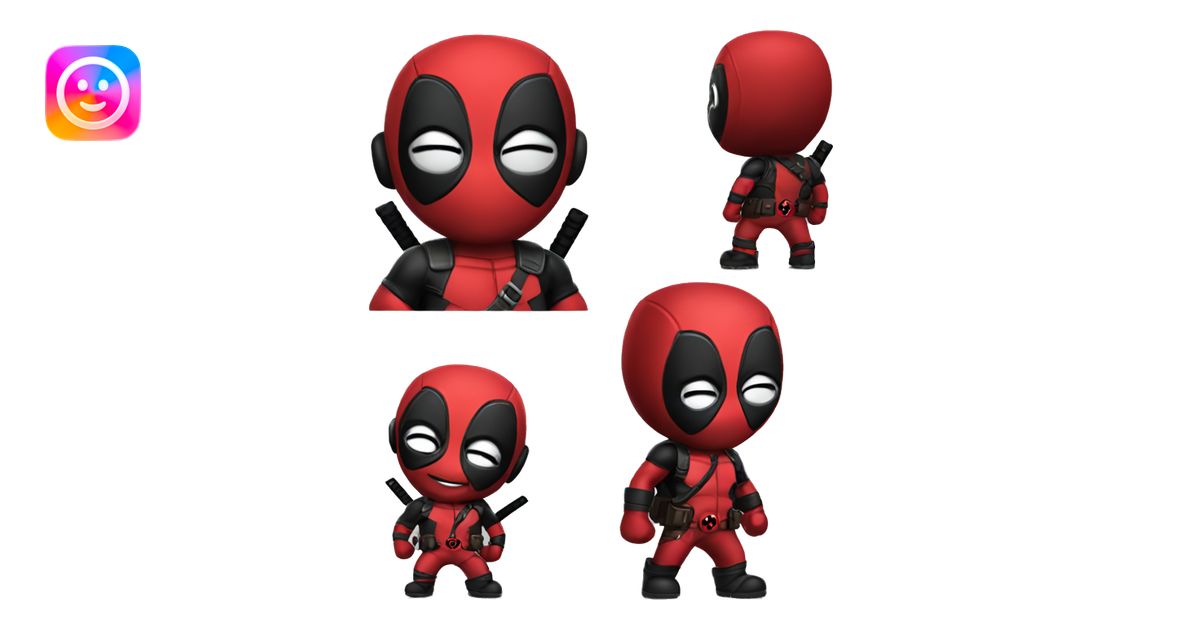 Cute deadpool character full body emoji | AI Emoji Generator