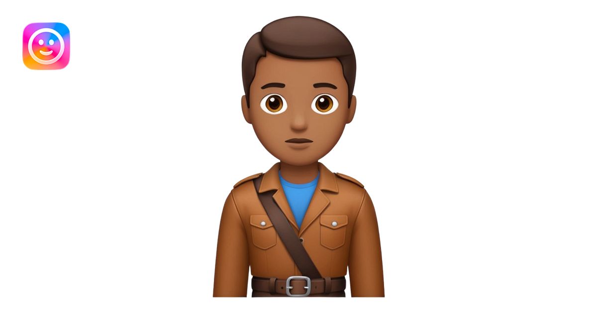 Person with straight face and belt in hand emoji | AI Emoji Generator