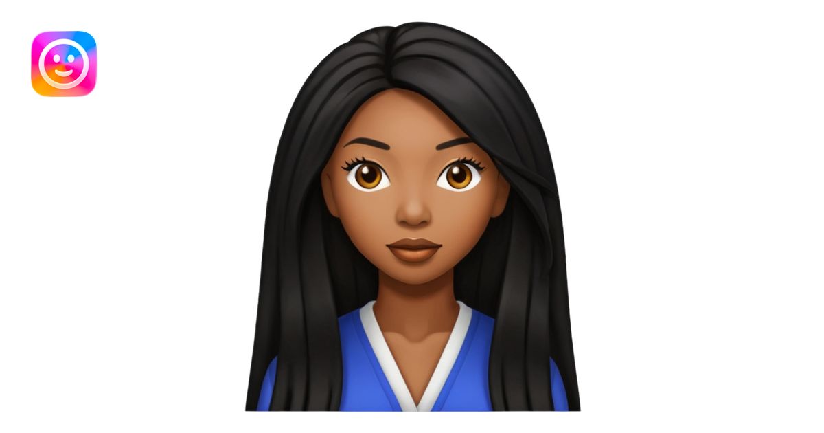 Brandy Norwood with black long hair emoji | AI Emoji Generator