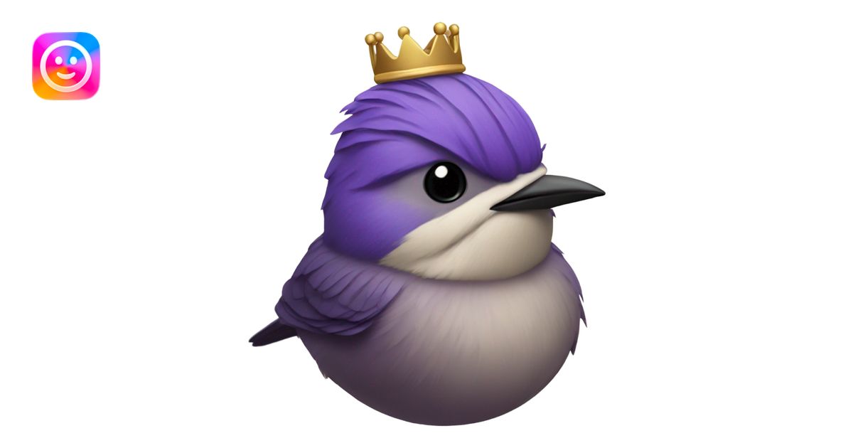 Purple wren with a crown emoji | AI Emoji Generator
