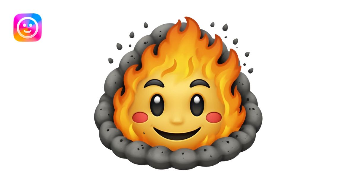 a pile of ash and dust smiling emoji | AI Emoji Generator