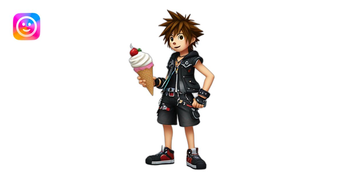 kingdom hearts sora eating ice cream emoji | AI Emoji Generator
