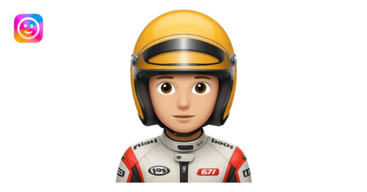 motorcycle racer with full face helmet emoji | AI Emoji Generator