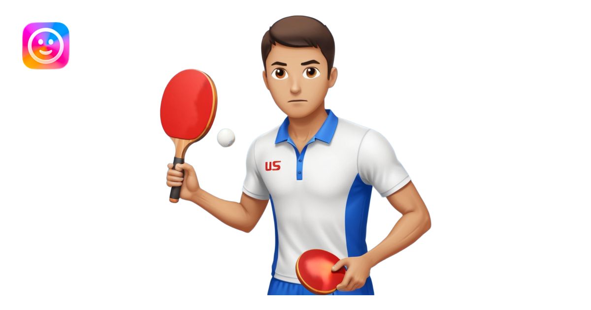 athlette with ping pong rocket emoji | AI Emoji Generator