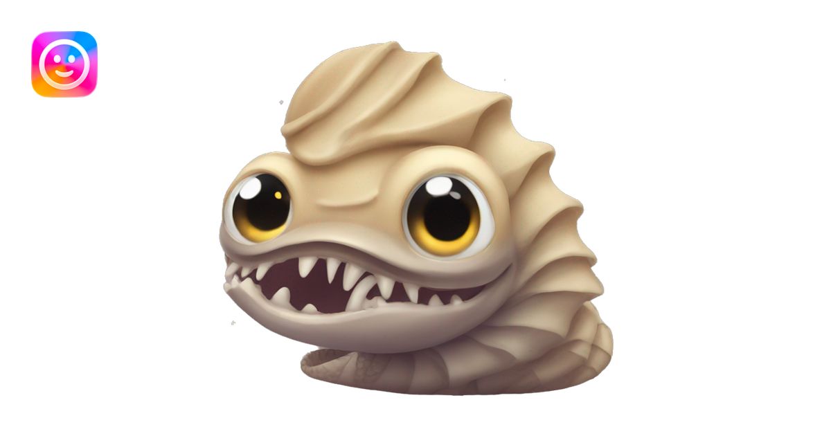 Cute Dune sandworm with starry eyes emoji | AI Emoji Generator