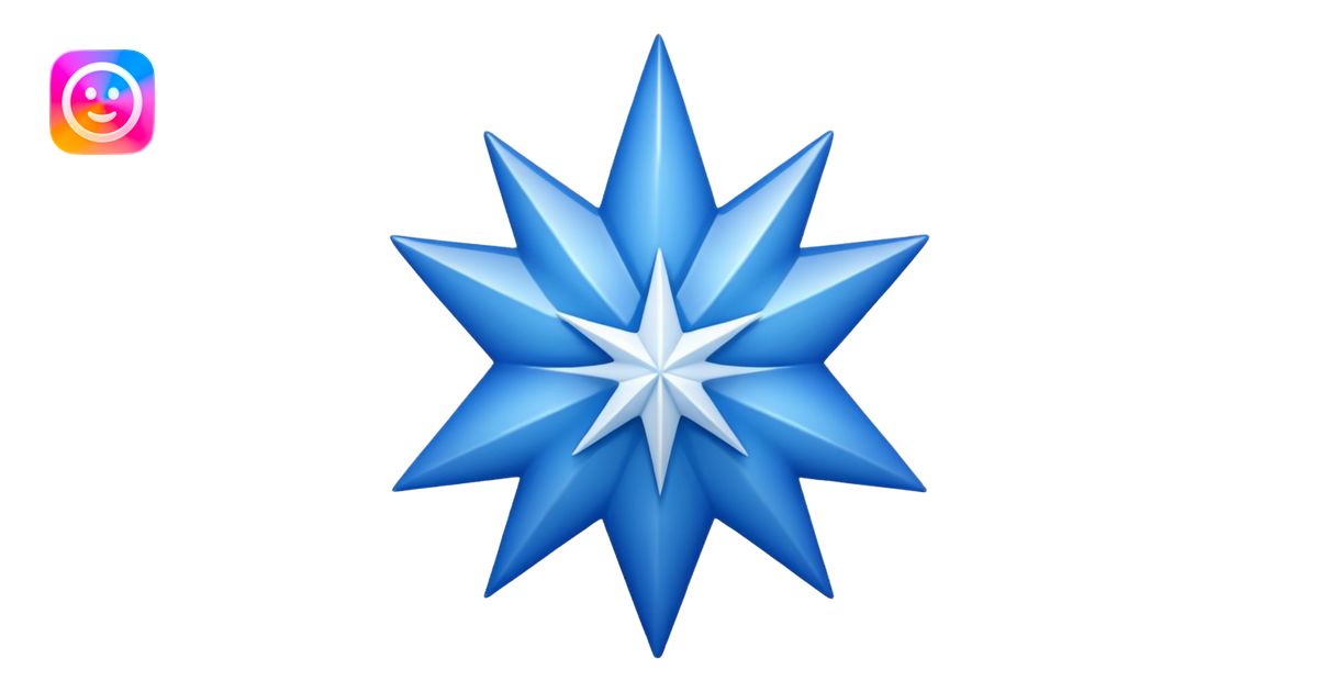 11 corners blue star with white colour tick on it emoji | AI Emoji ...