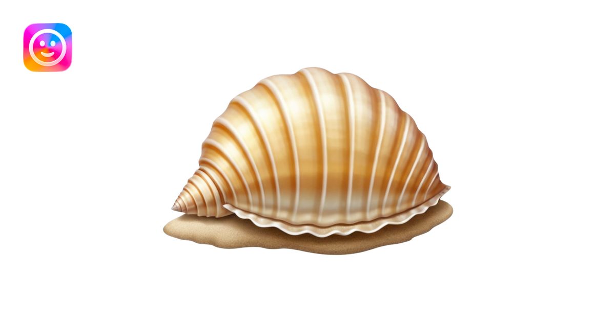 A seashell resting in shallow water on sandy seabed. 