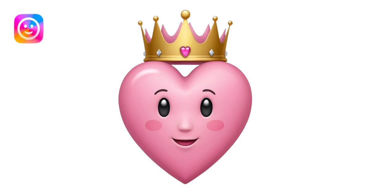 appls defeault pink heart with a crown emoji | AI Emoji Generator