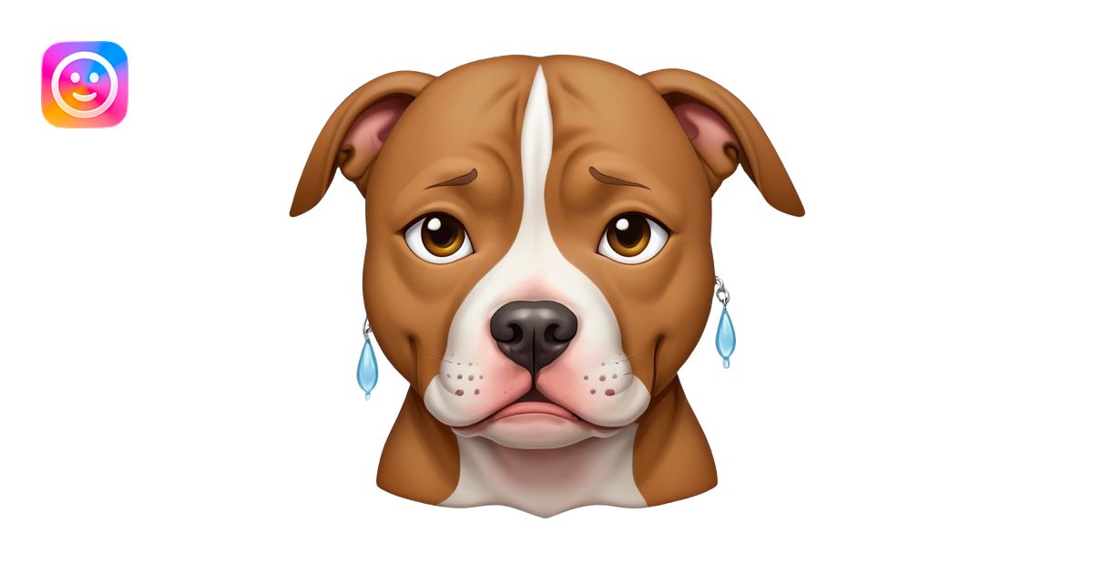 Pit bull crying emoji | AI Emoji Generator