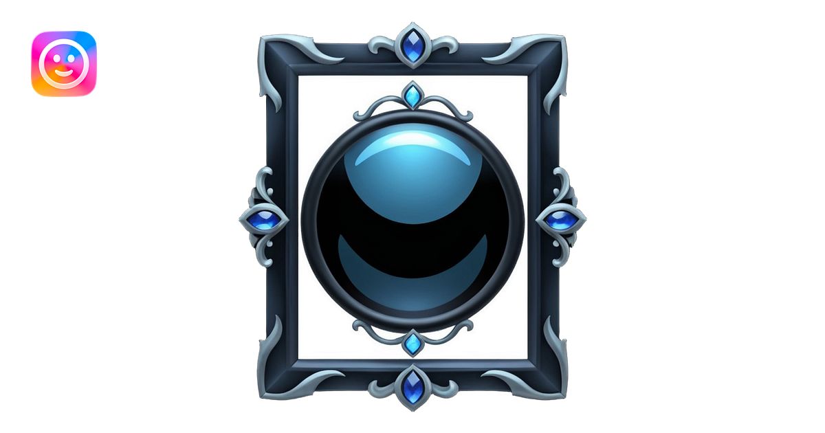 Mirror of Fate — obsidian frame + shifting light emoji | AI Emoji Generator