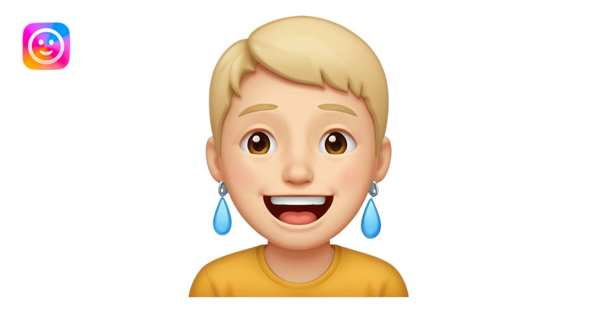 laughing with tears face but looks exhausted and crazy emoji | AI Emoji ...