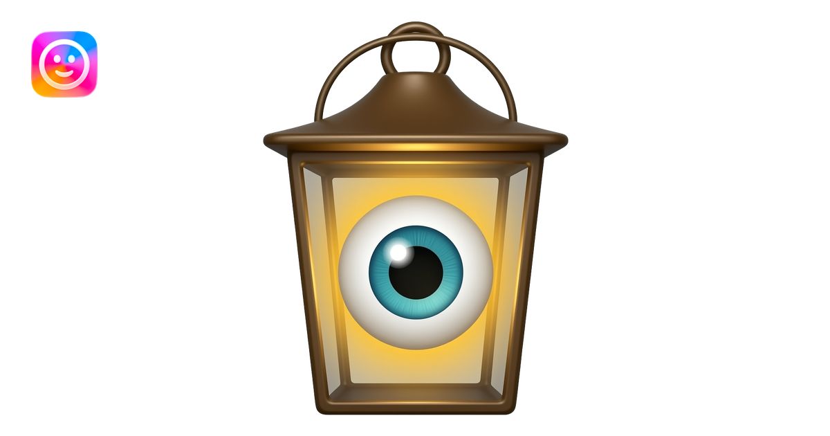 A lantern with one big eye emoji | AI Emoji Generator