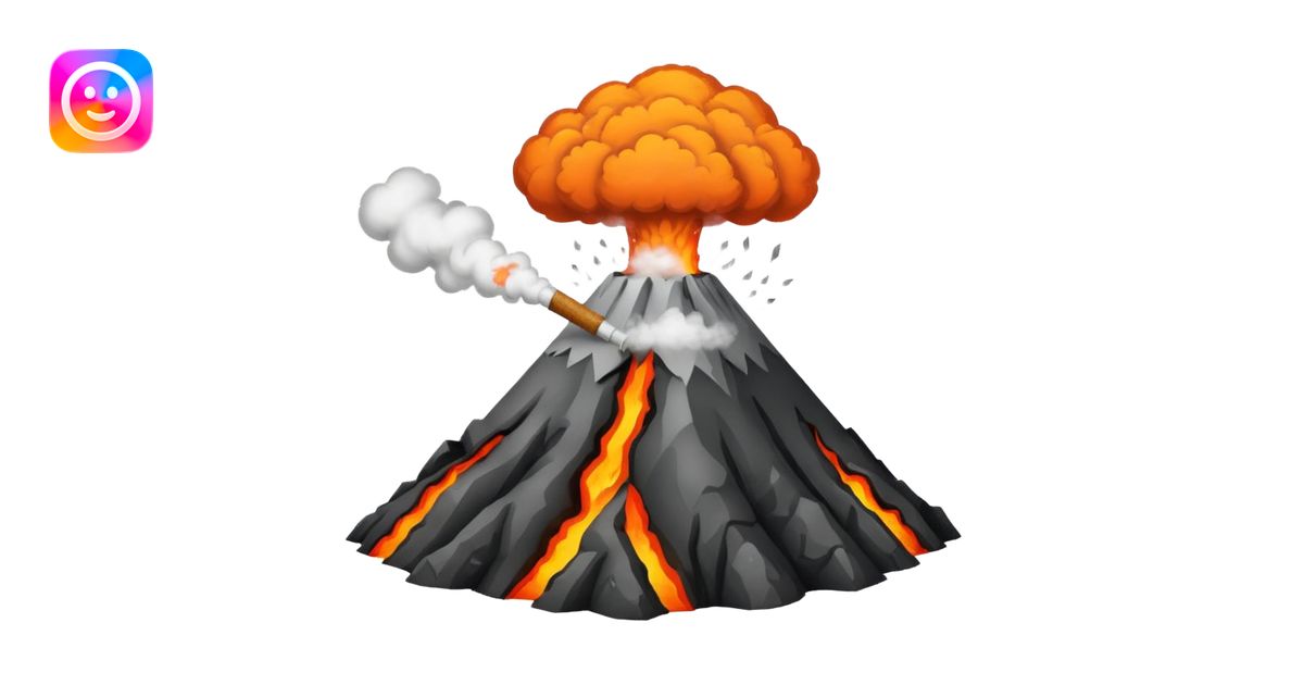 Volcano smoking before eruption no lava emoji | AI Emoji Generator