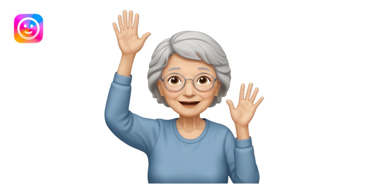 Old lady hands up raise the roof dancing like she doesn’t care emoji ...