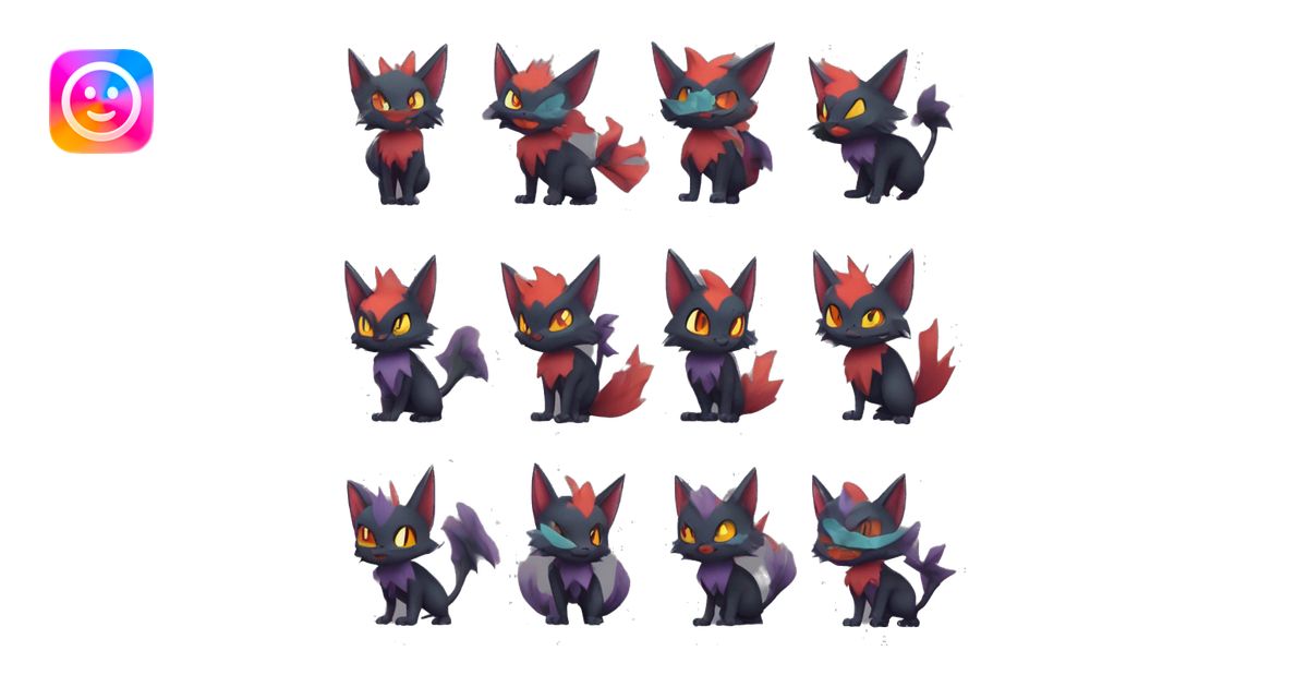 Edgy Cute Cool Kawaii Litten-Noivern-Zoroark-Torracat-Noibat-Pokémon ...