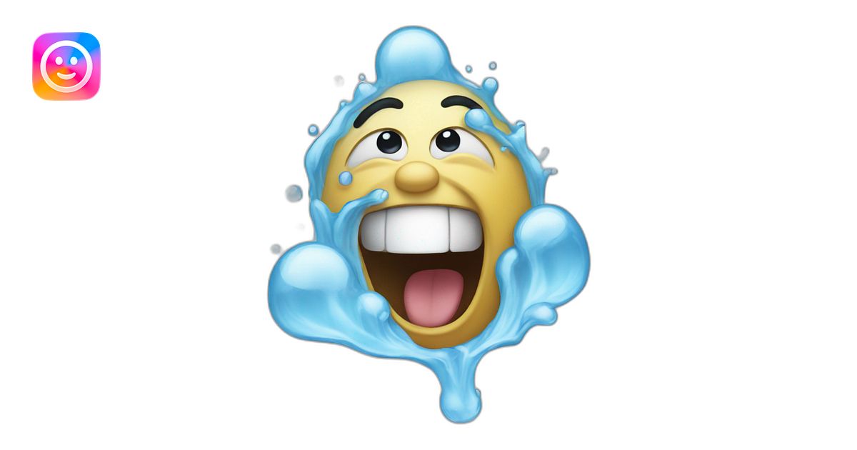Spitting out water while laughing emoji | AI Emoji Generator